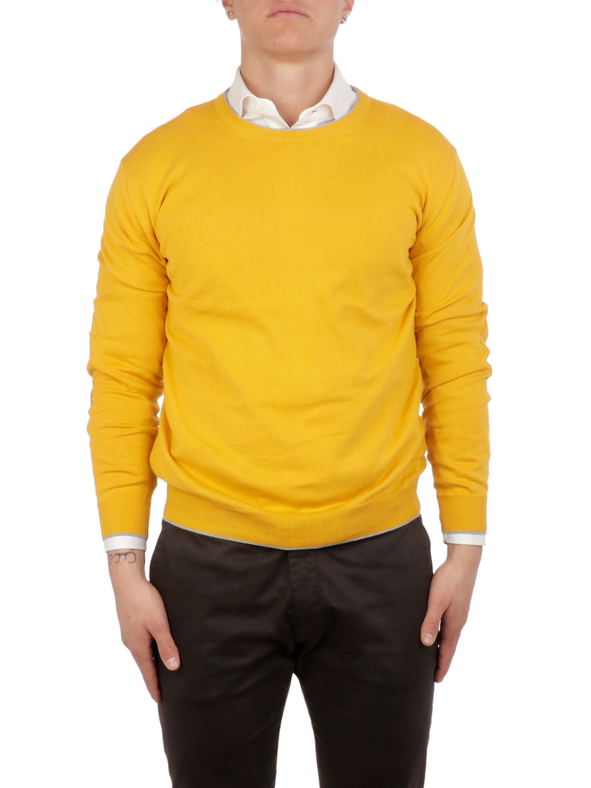 ALTEA Men's Bordered Crewneck Sweater 61 | 185.1050 | Botta & B Online ...